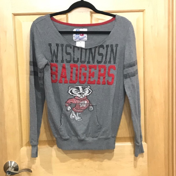 E5 | Tops | E5 College Classic Wisconsin Badger Scoop Neck Top | Poshmark